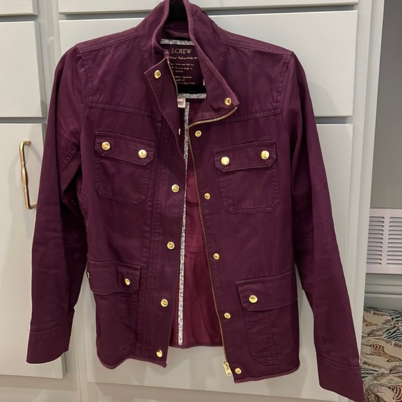 J. Crew | Jackets & Coats | Purple Utility Jacket | Poshmark